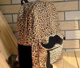 Fashion Beard Leopard Backpack Retro Bag (ssnb0014) on Luulla