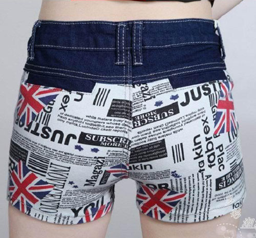 Fashion Woman Skinny Jeans Shorts English Letters Short Pants on Luulla