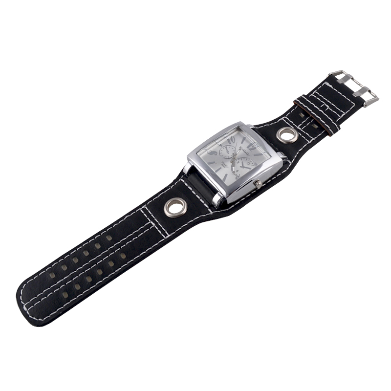 Fashion Square Plate Watches(white Face) With Strap（black） on Luulla