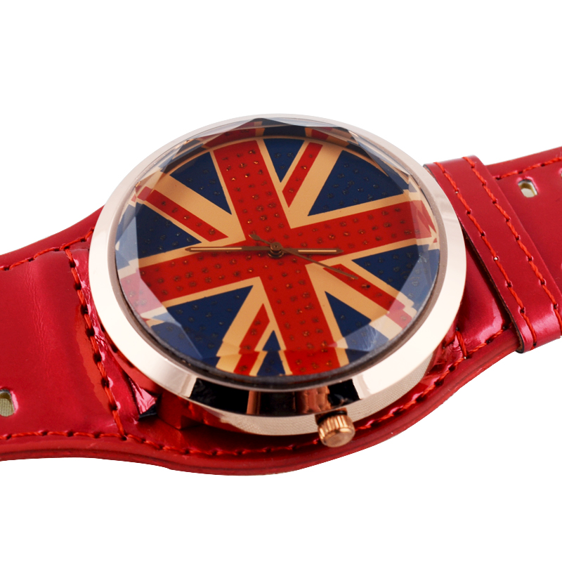 Fashion Round Dial Analog Retro Uk Flag Strap Watch（red) on Luulla