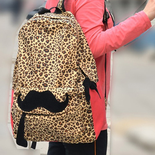 Fashion Beard Leopard Backpack Retro Bag (ssnb0014) on Luulla