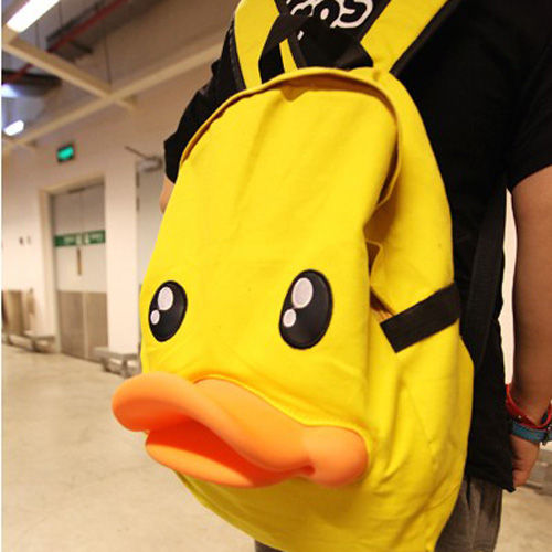 Shipping Lovely Duck Mouth Canvas Bag Students Leisure Bag Backpack ...