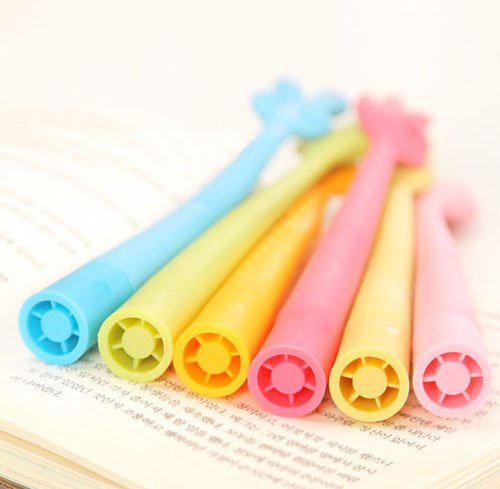 6pcs Cute Flexi Pen Bendable Colorful Cartoon Fingers Ballpoint Pen ...