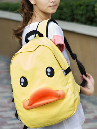 Shipping Lovely Duck Mouth Canvas Bag Students Leisure Bag Backpack ...