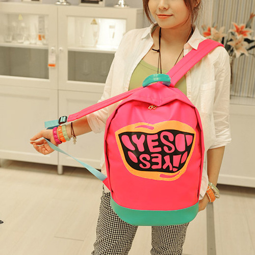 Big Mouth Yes Pattern Bag Candy Fluorescent Color Backpack (ssnb0030 ...
